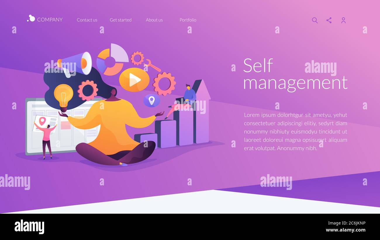 Self management landing page concept Stock Vector Image & Art - Alamy