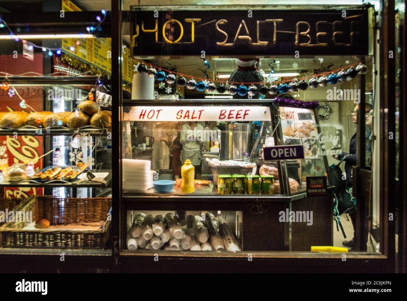Hot salt beef sign hi-res stock photography and images - Alamy