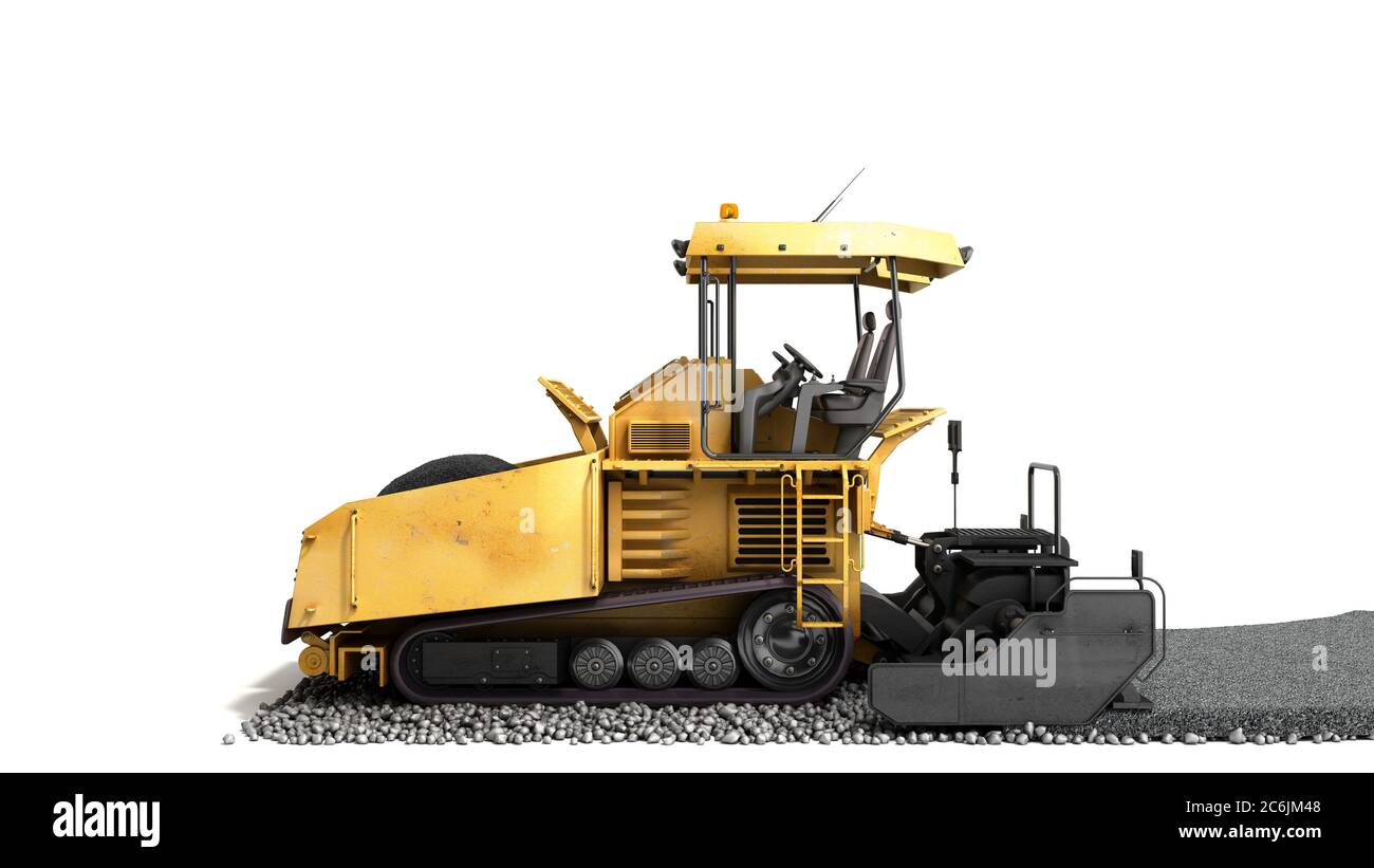 Asphalt spreader machine Cut Out Stock Images & Pictures - Alamy