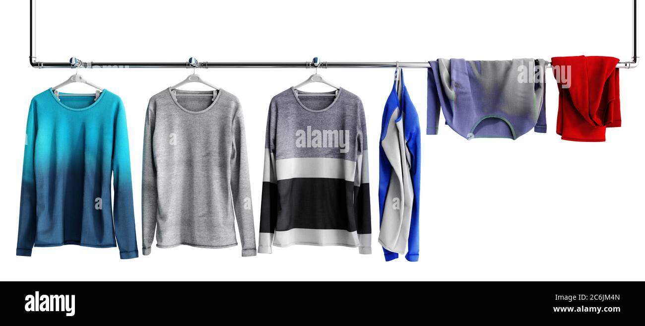 concept of product categories clothing on white background Stock Photo ...