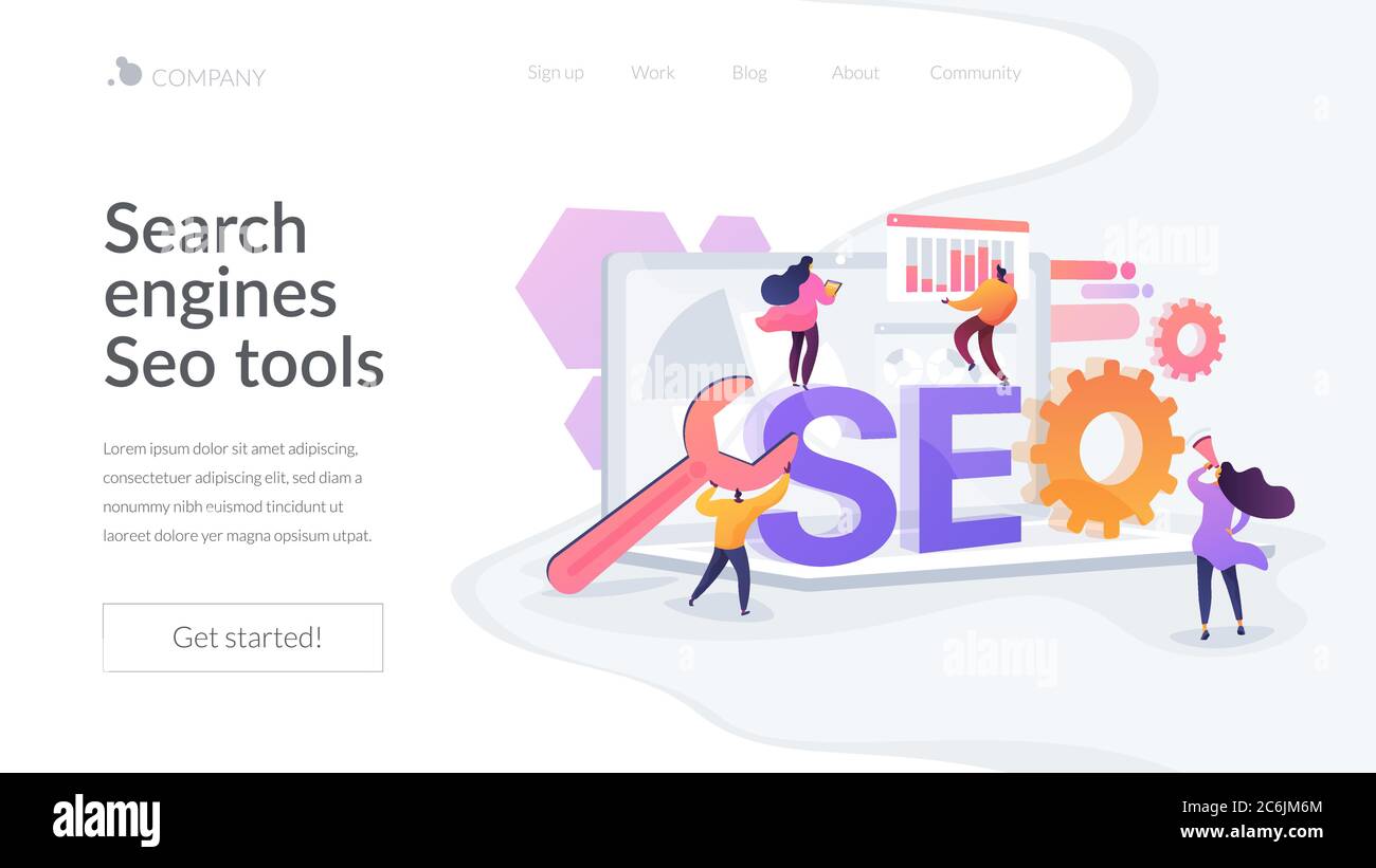 Seo optimization landing page Cut Out Stock Images & Pictures - Alamy