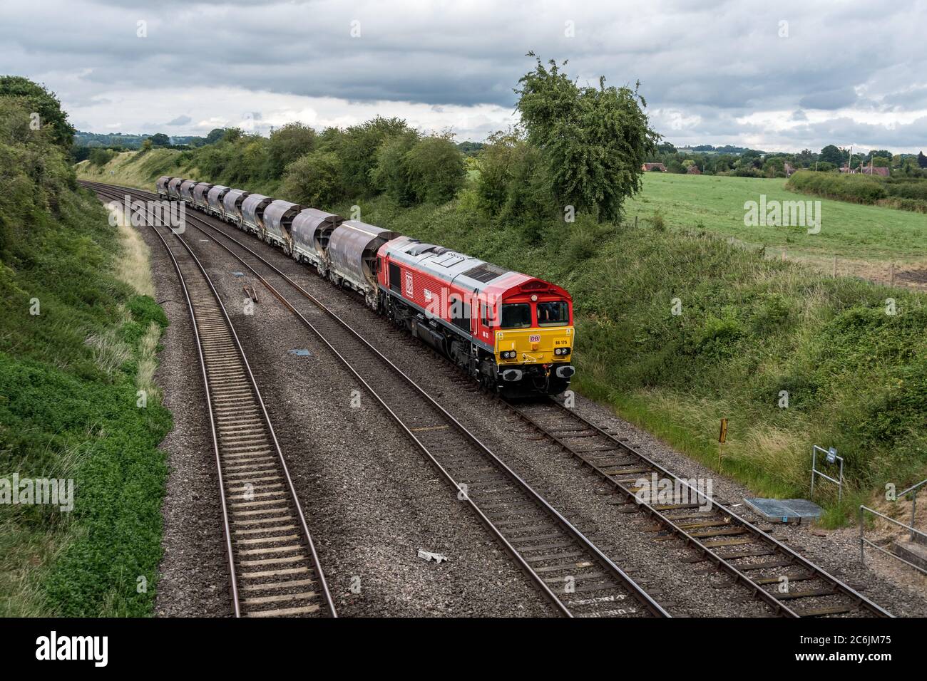 66175 'Rail Riders Express' is seen at Stoke Prior on 6V99 Bescot DS ...