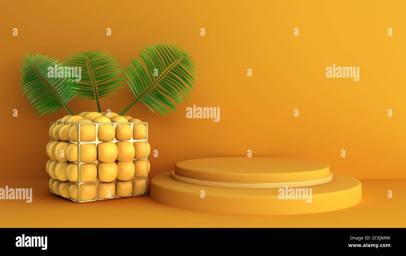 simple geometric single podium pastel color scene minimal design for ...