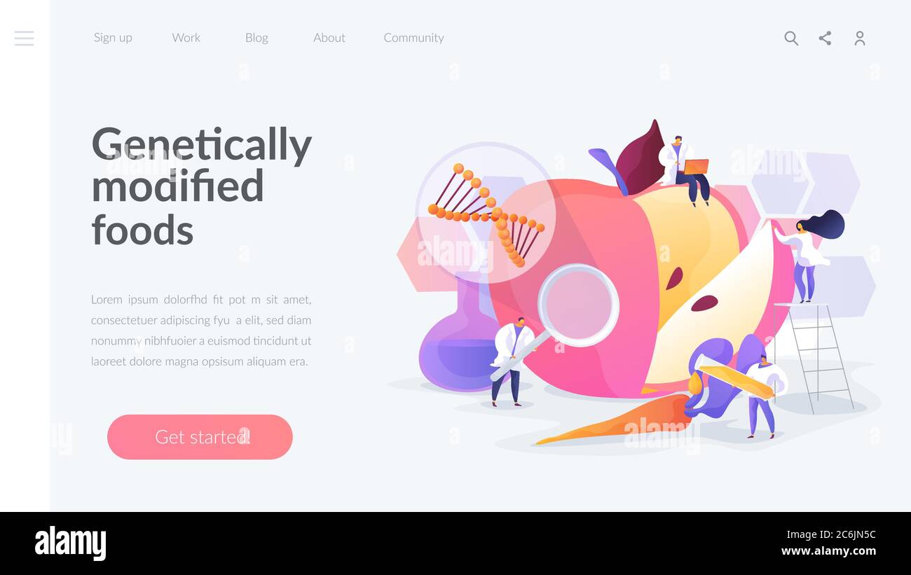 Genetically modified foods landing page concept Stock Vector Image & Art - Alamy