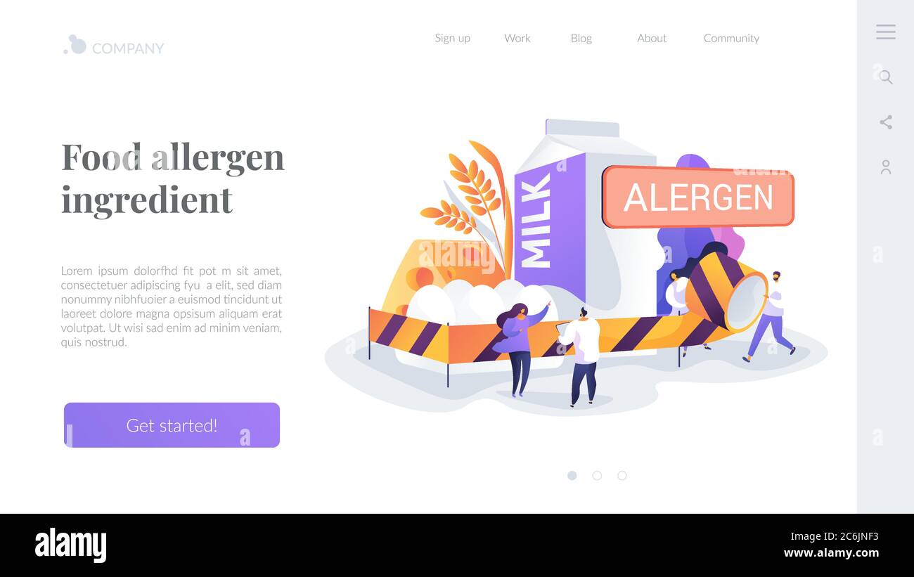 Food allergy landing page concept Stock Vector Image & Art - Alamy