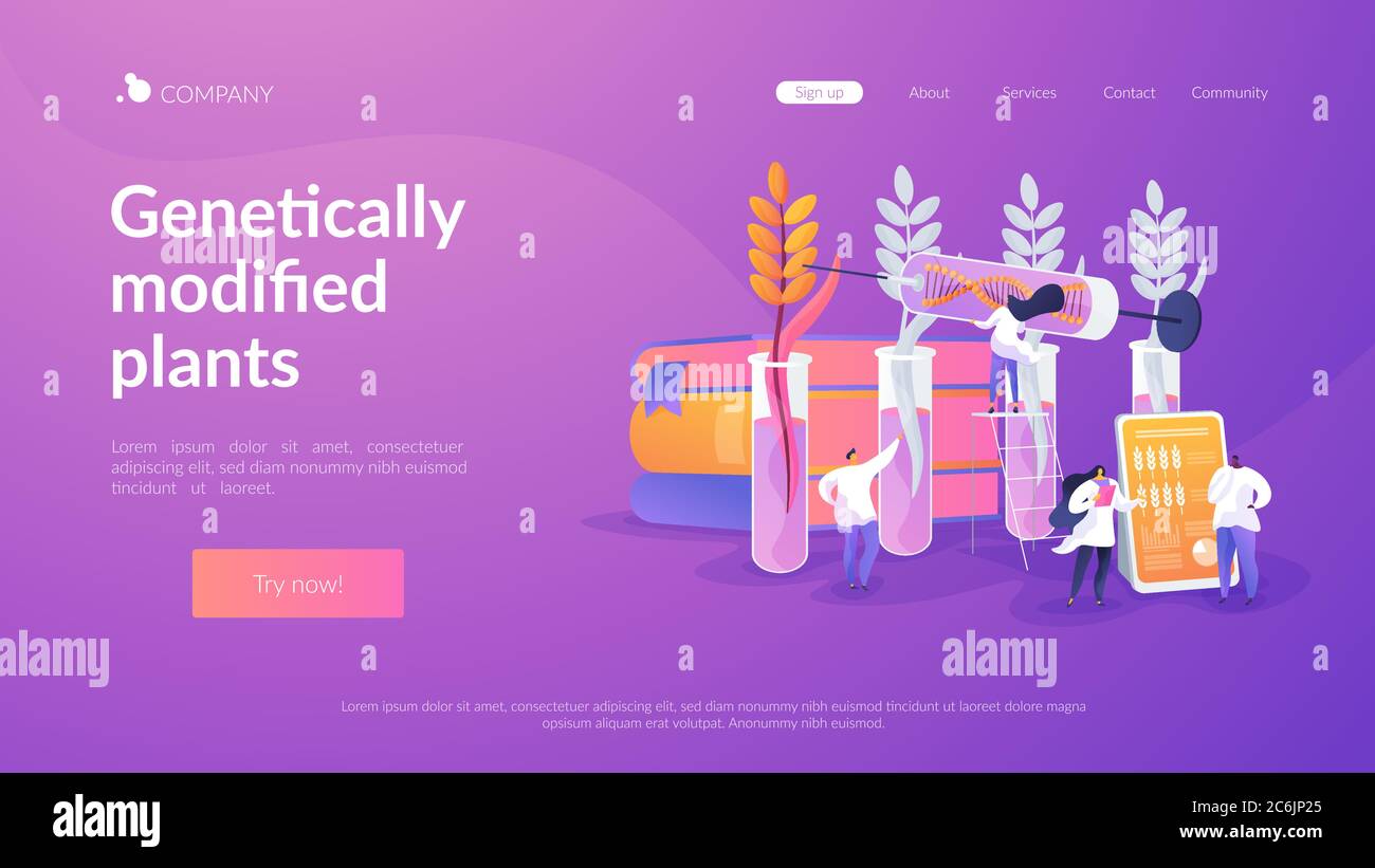 Genetically modified plants landing page concept Stock Vector Image & Art - Alamy