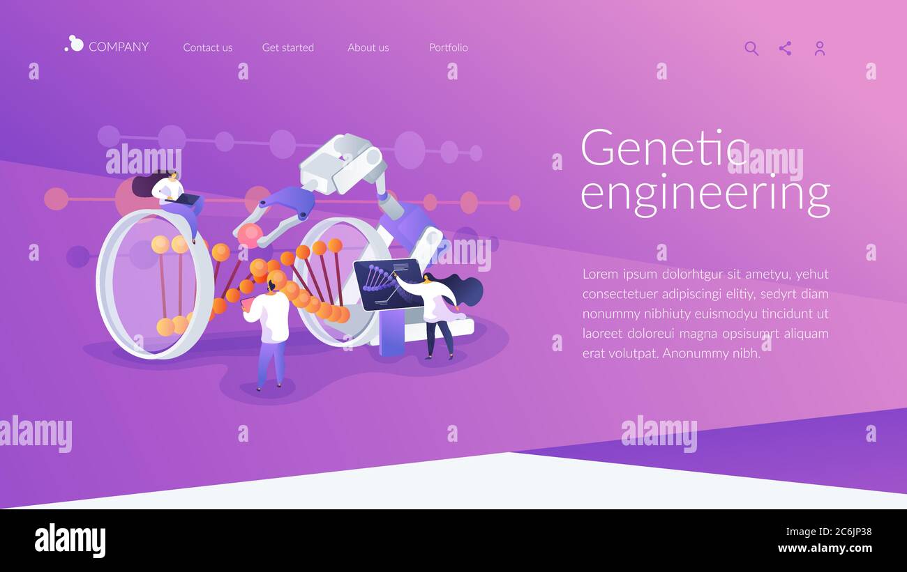 Genetic engineering landing page concept Stock Vector Image & Art - Alamy