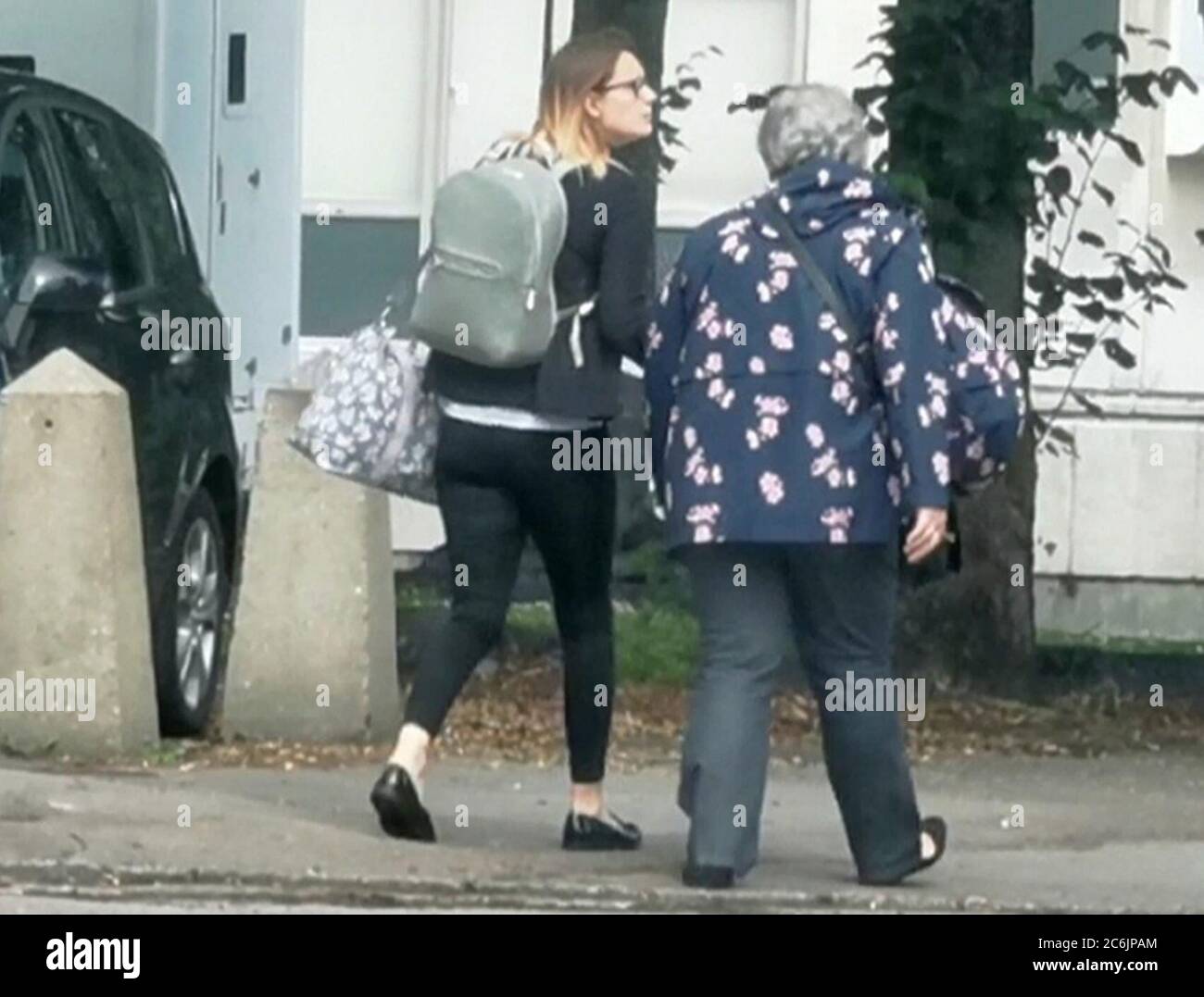 Prison officer Libby Shackland (left) leaving Cardiff Crown Court with ...