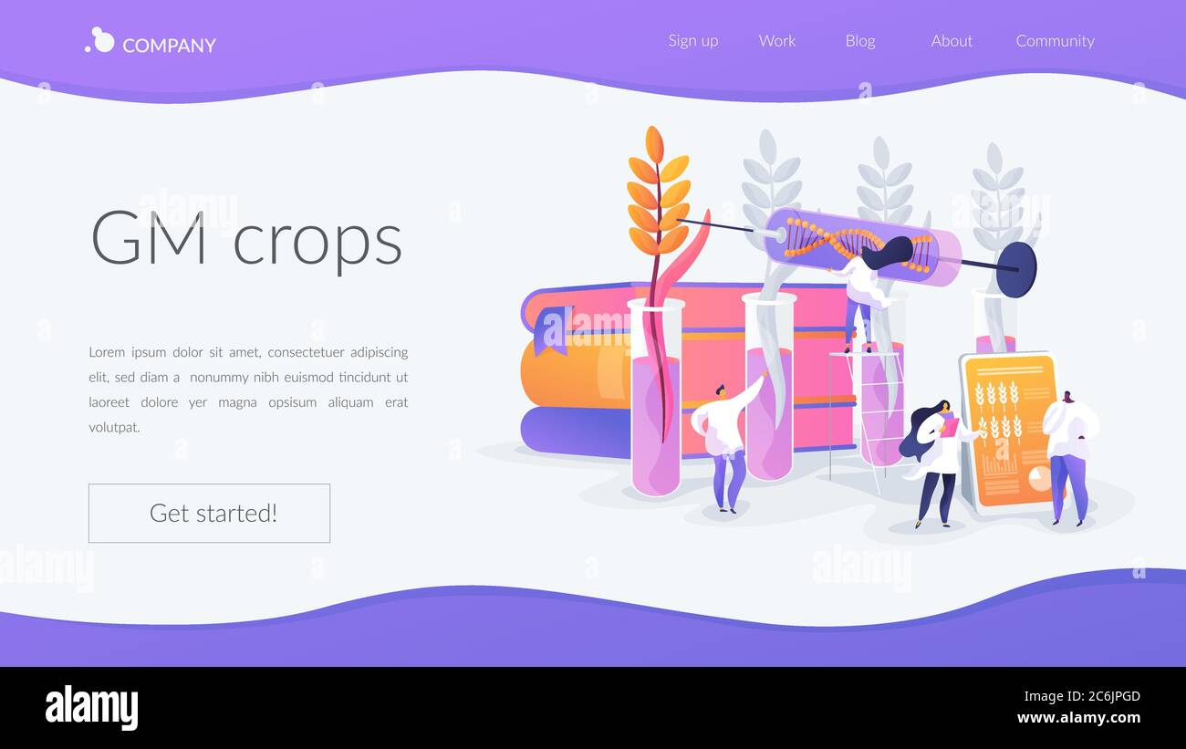 Genetically modified plants landing page concept Stock Vector Image & Art - Alamy
