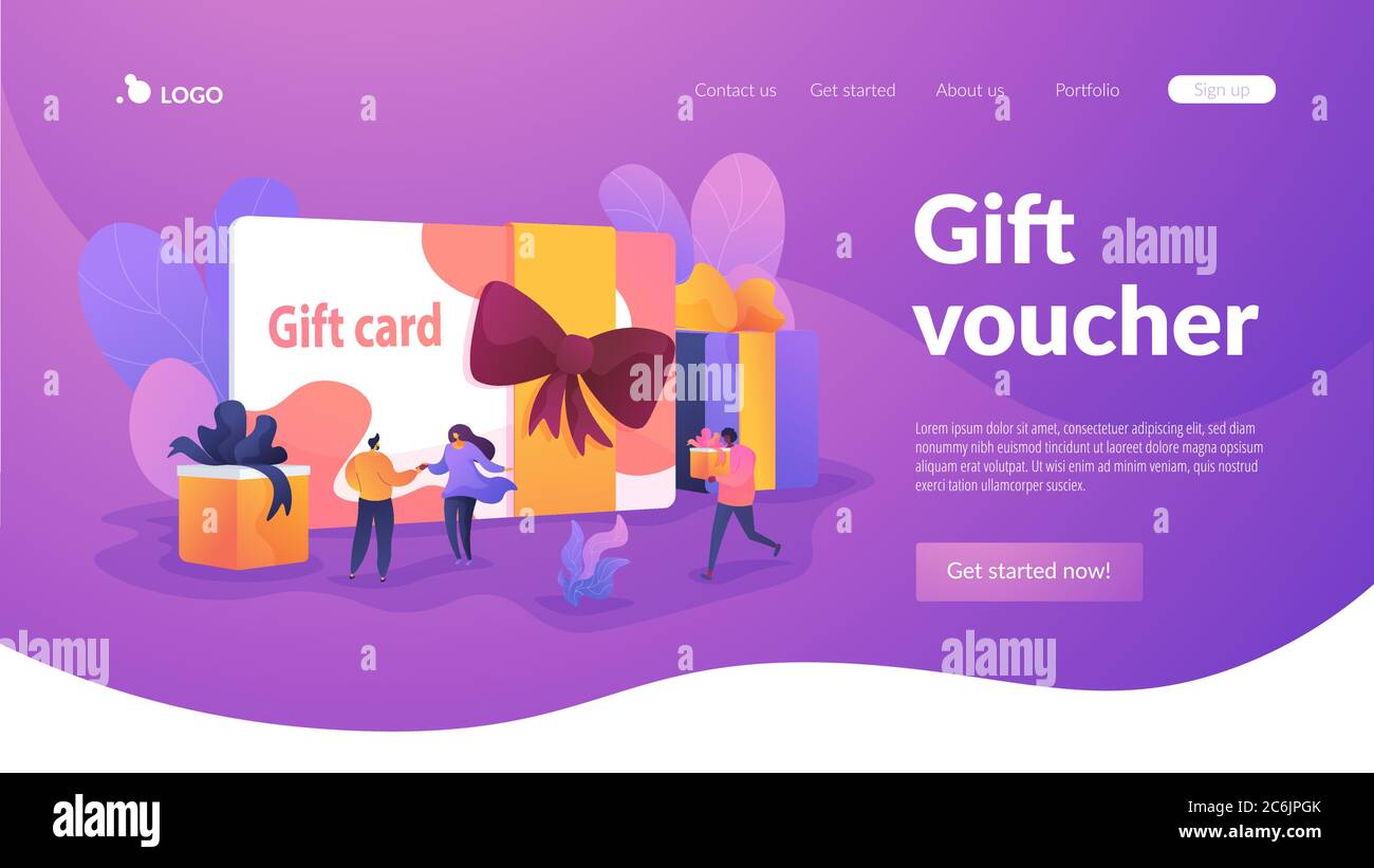 Gift card landing page template Stock Vector Image & Art - Alamy