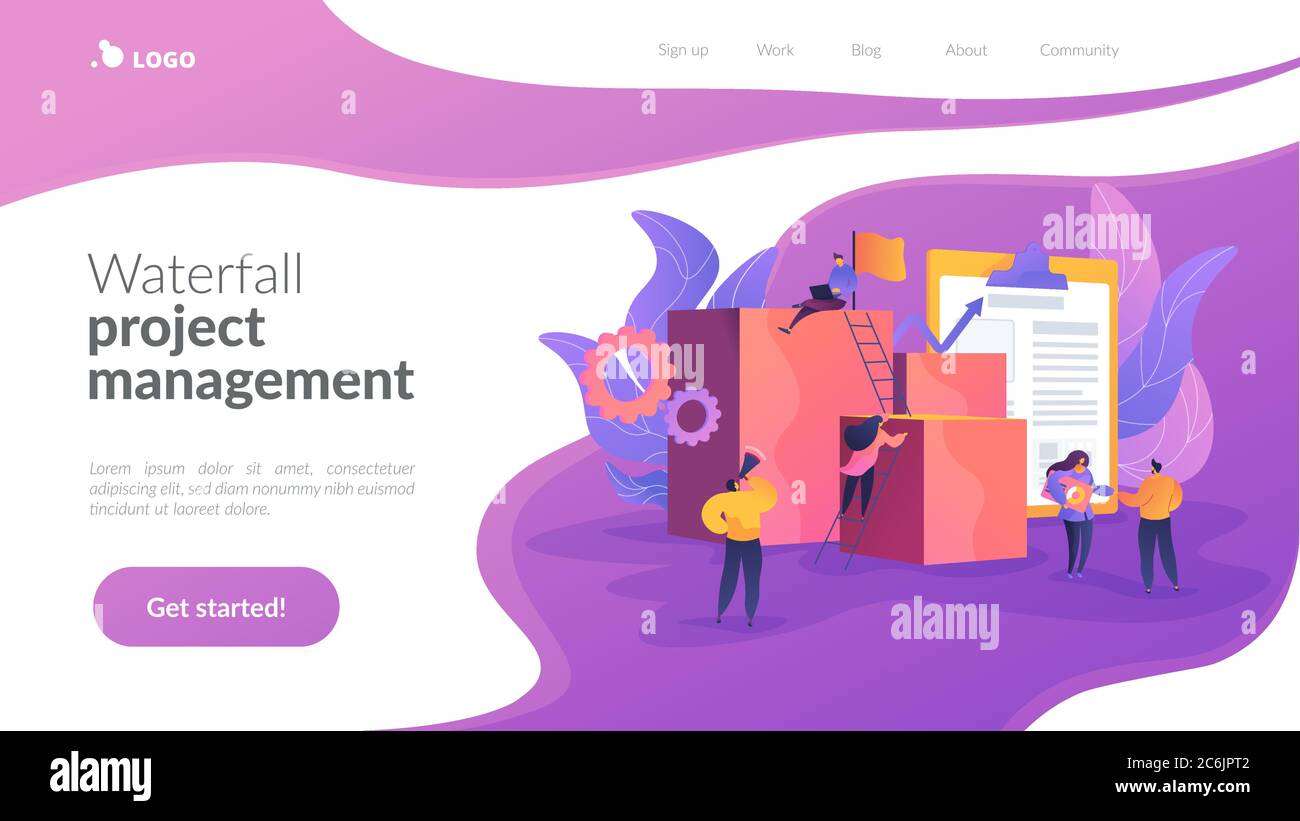 Project management landing page template Stock Vector Image & Art - Alamy
