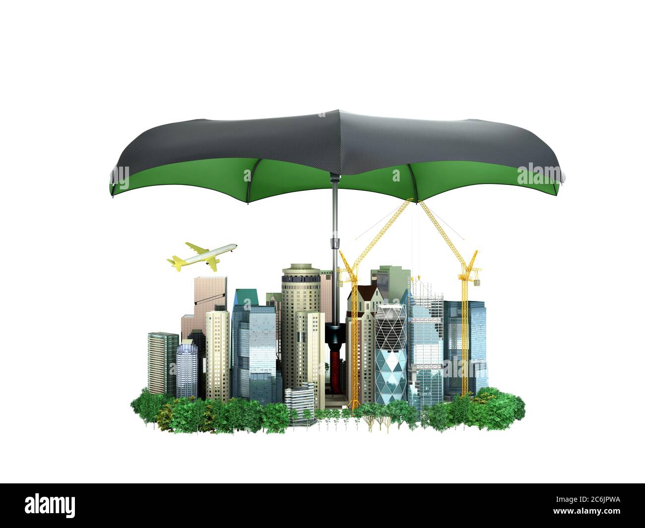 Modern risk management concept in construction industry 3d render on ...