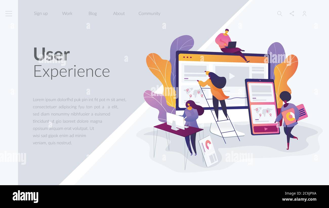 Web design development landing page template Stock Vector Image & Art ...