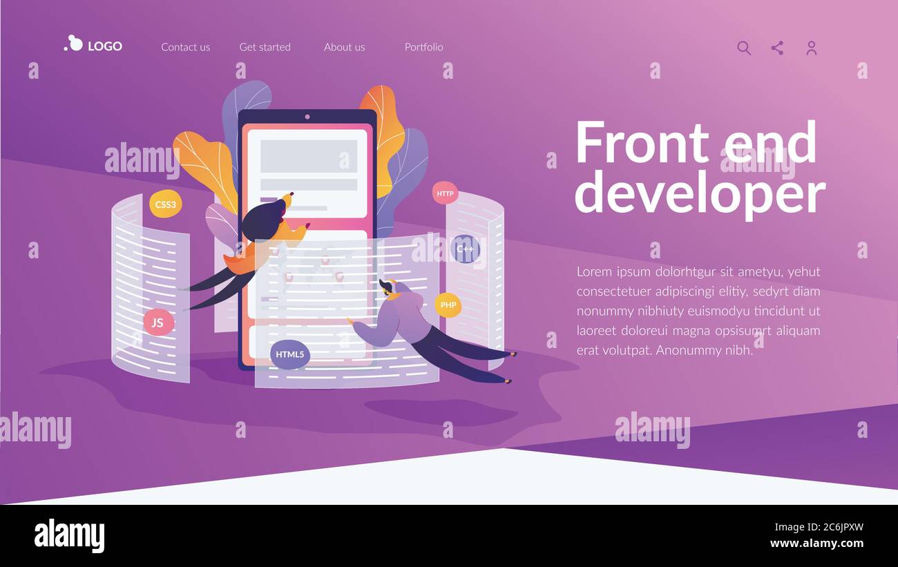 Front end development it landing page template Stock Vector Image & Art ...