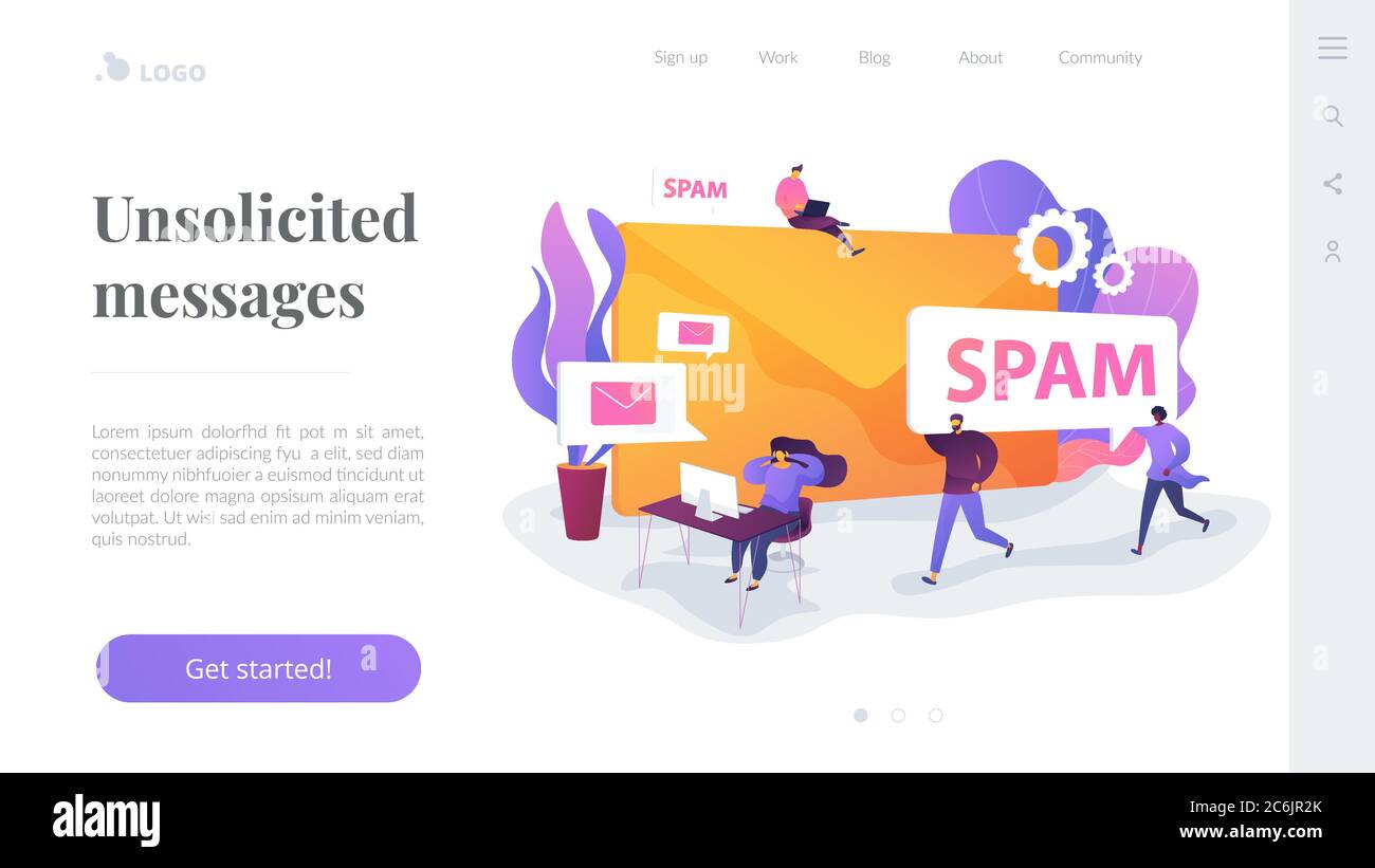 Spam landing page template Stock Vector Image & Art - Alamy
