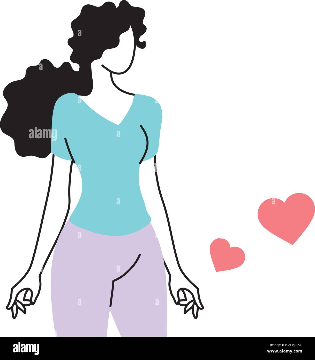 pretty and in love young woman vector illustration desing Stock Vector ...