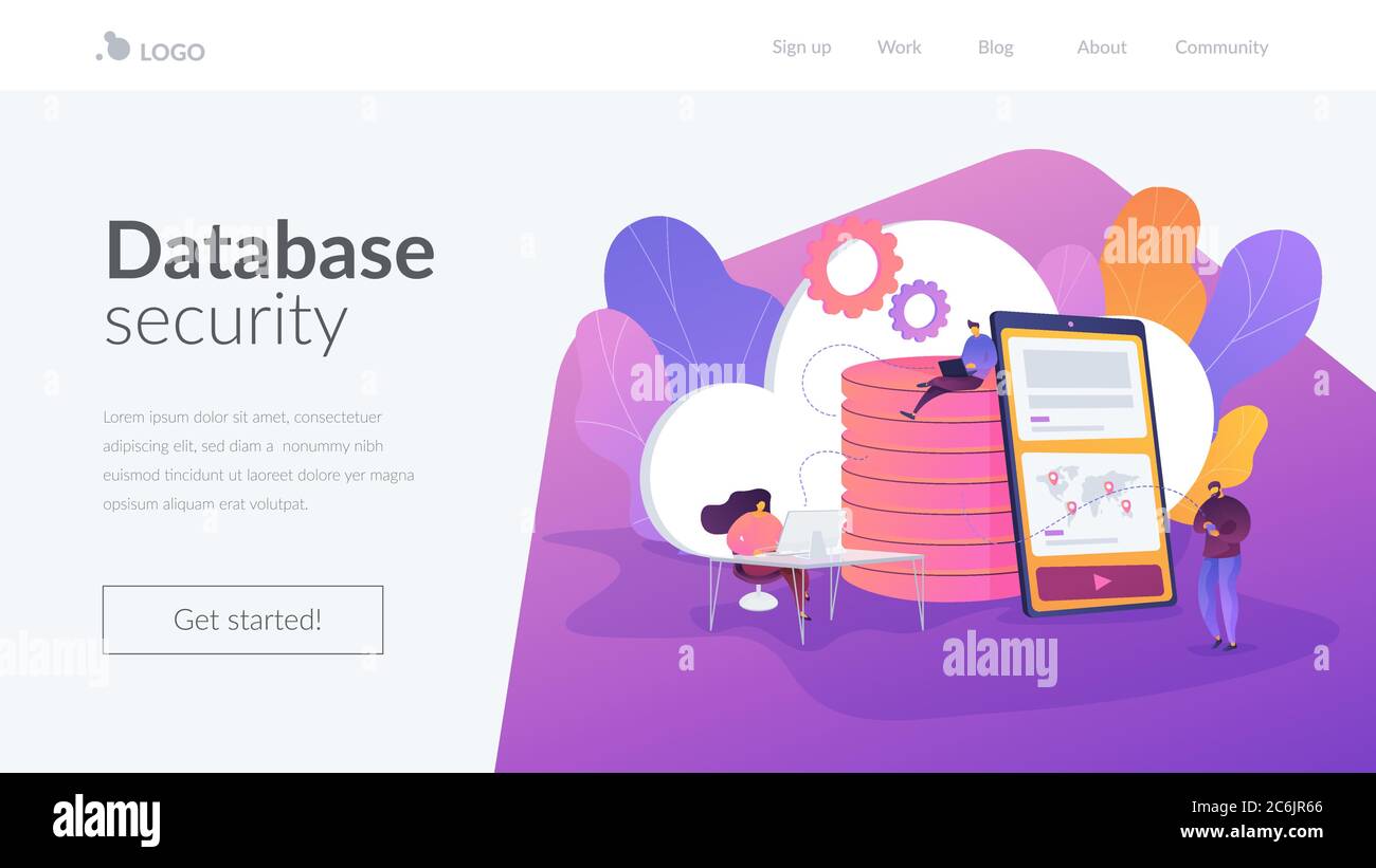 Cloud storage landing page template Stock Vector Image & Art - Alamy