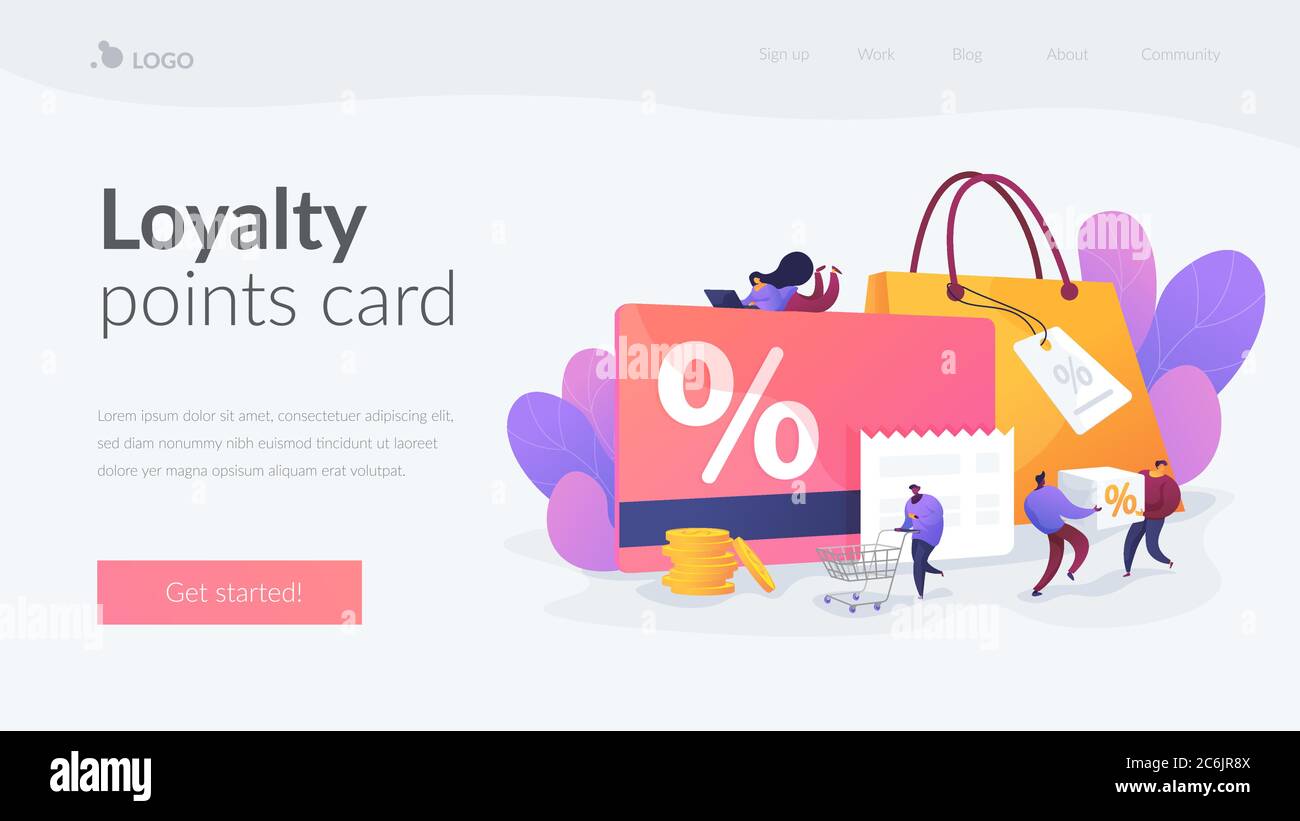 Discount and loyalty card landing page template Stock Vector Image ...