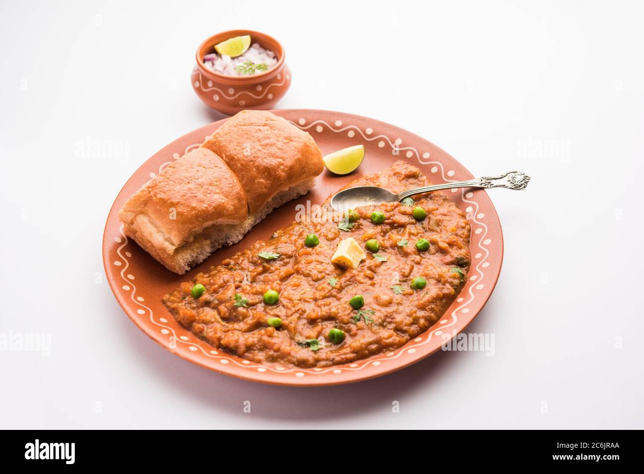Mumbai Style Pav bhaji is a fast food dish from India, consists of a ...