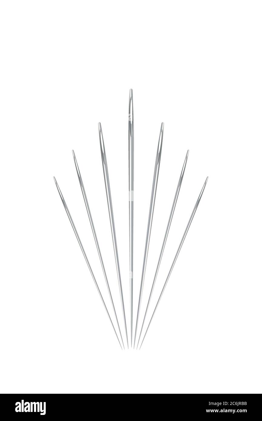 A vector illustration of different size needles isolated on white Stock ...
