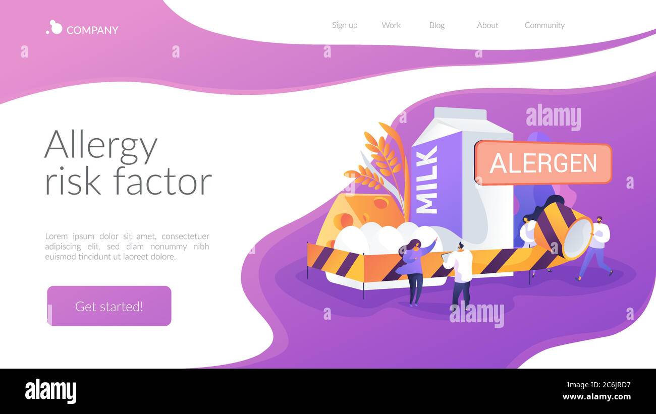 Food allergy landing page concept Stock Vector Image & Art - Alamy