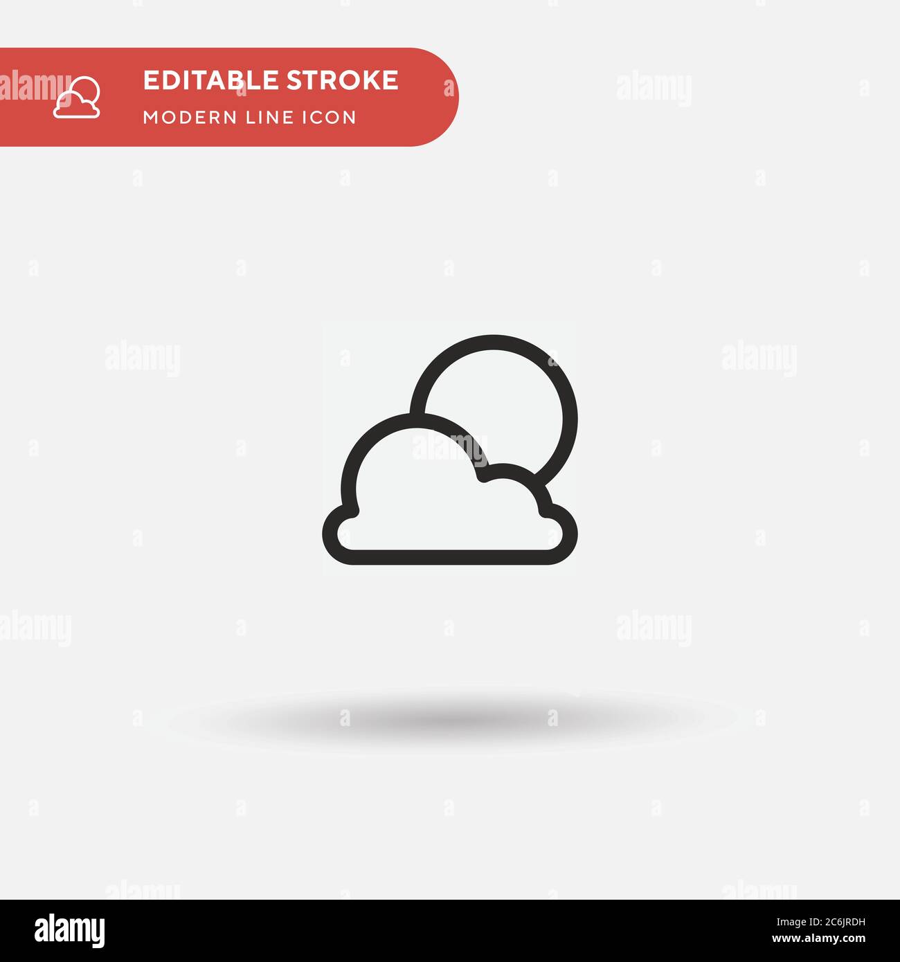 Cloudy Simple vector icon. Illustration symbol design template for web ...
