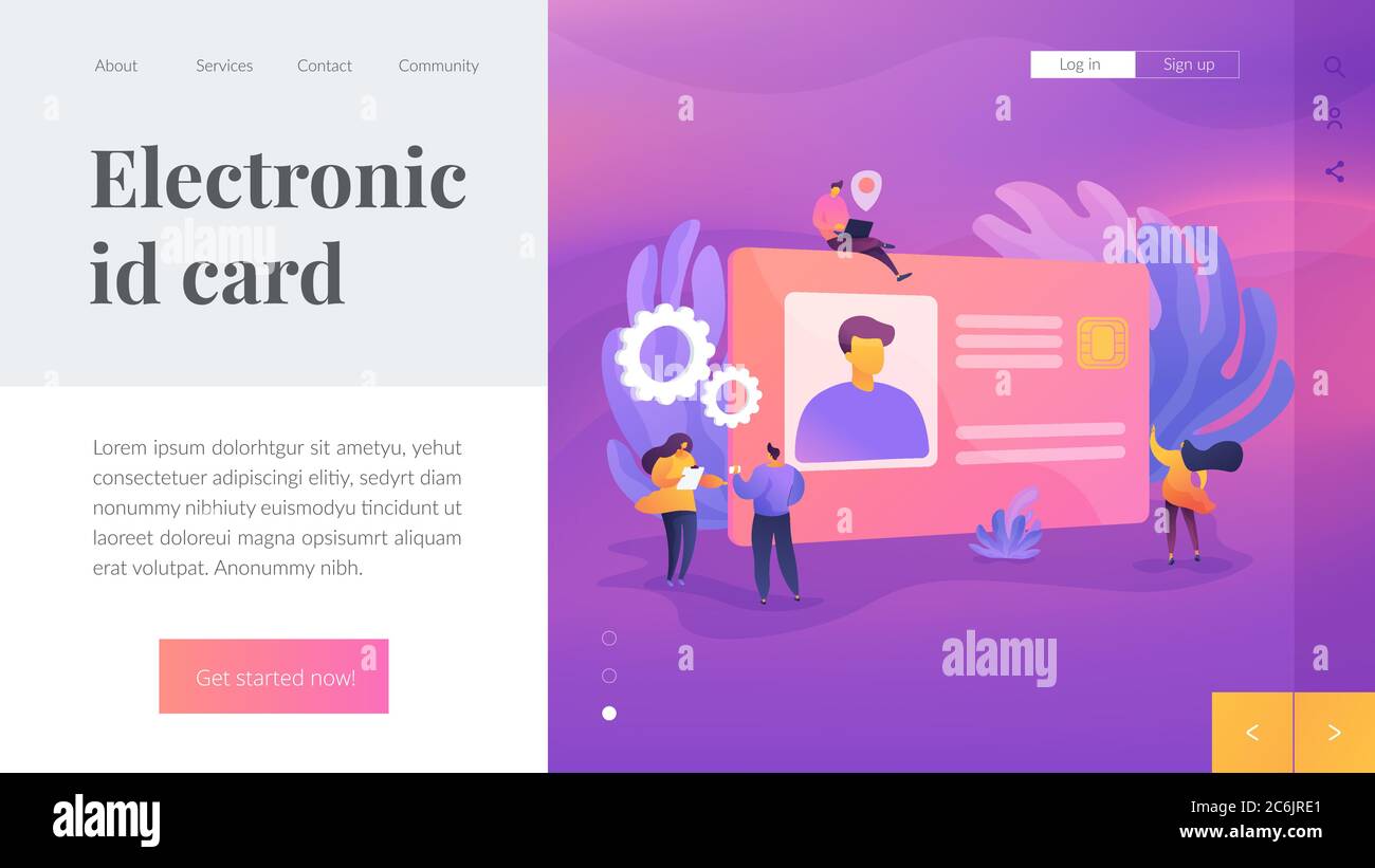 Smart ID card landing page template Stock Vector Image & Art - Alamy