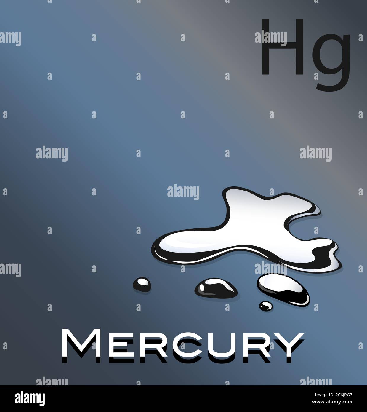 A vector illustration of mercury with chemical symbol Hg Stock Vector ...