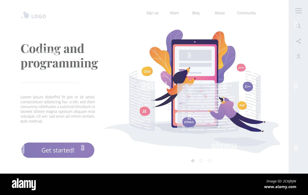 Front end development it landing page template Stock Vector Image & Art ...