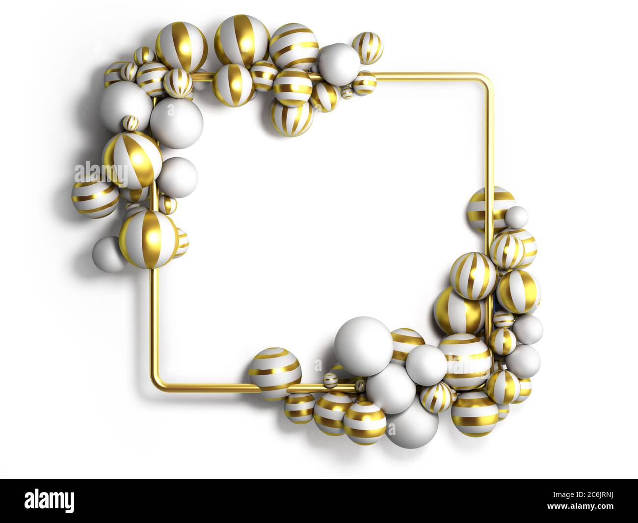 abstract light color frame as background with striped elegant balls 3d ...