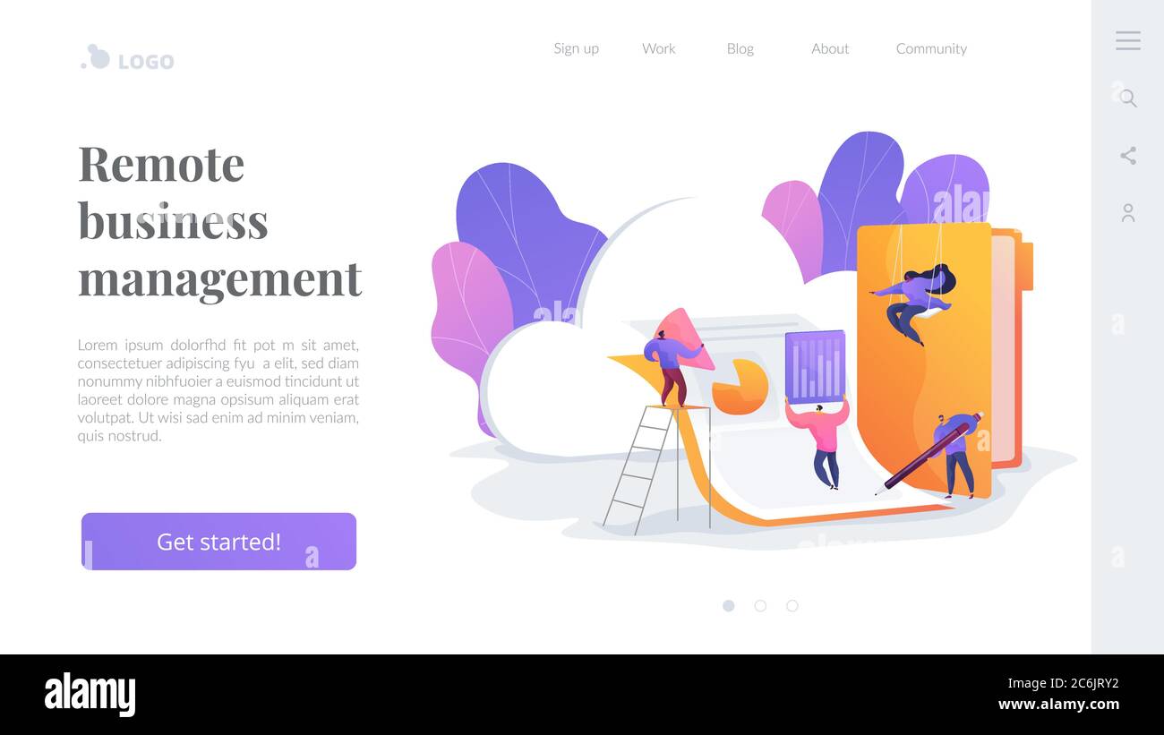 Cloud collaboration landing page template Stock Vector Image & Art - Alamy