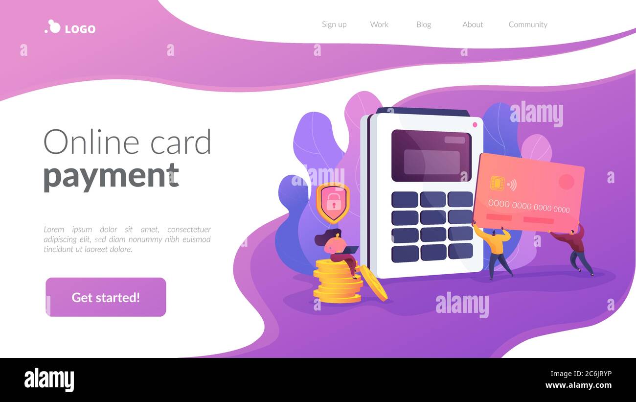 Debit card landing page template Stock Vector Image & Art - Alamy