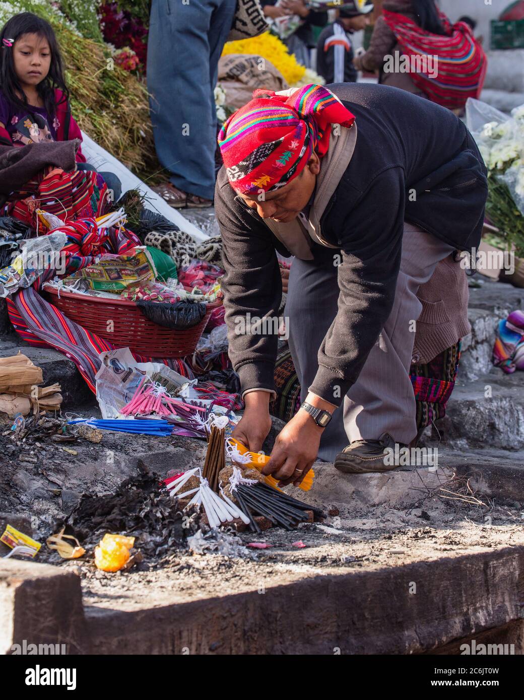 Guatemala, El Quiche Department, Chichicastenango, A Quiche Mayan man ...