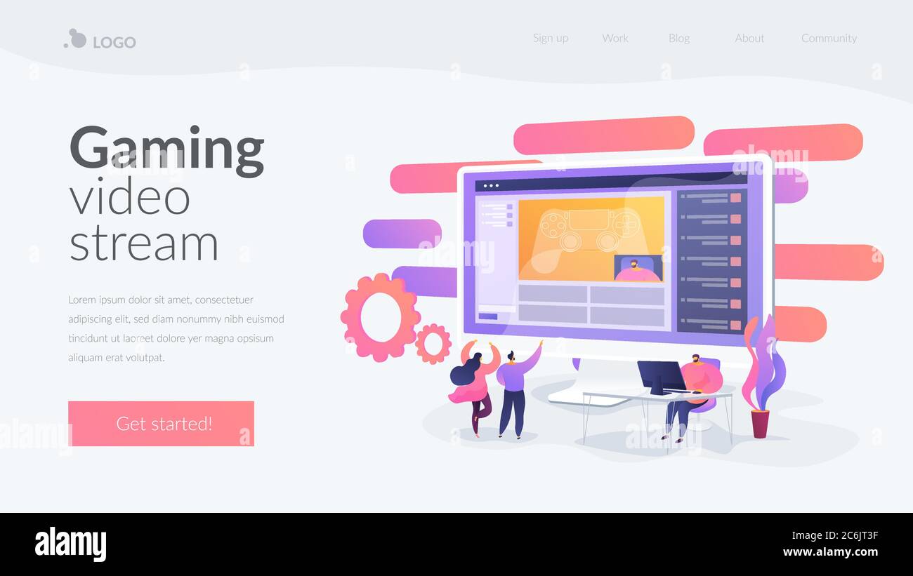 Video game walkthrough landing page template Stock Vector Image & Art ...