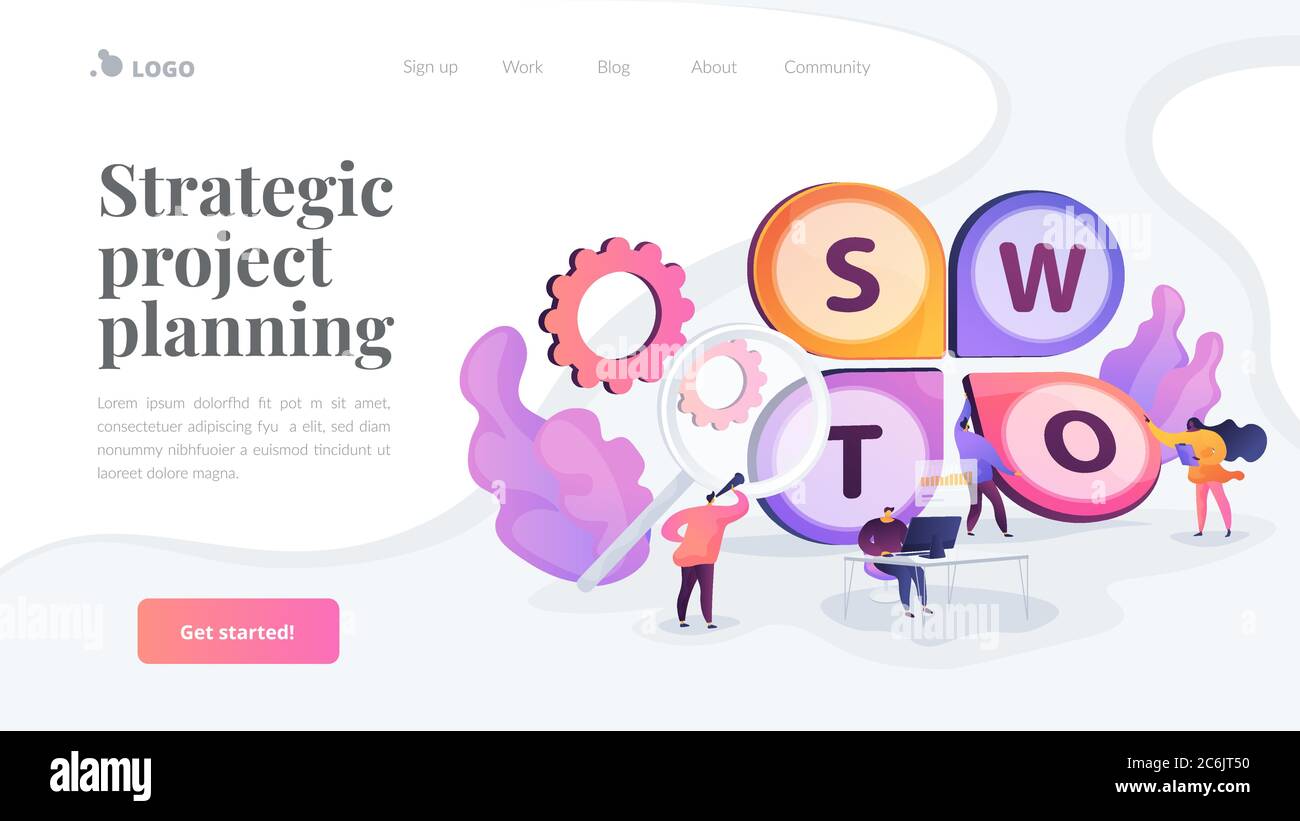 SWOT analysis landing page template Stock Vector Image & Art - Alamy