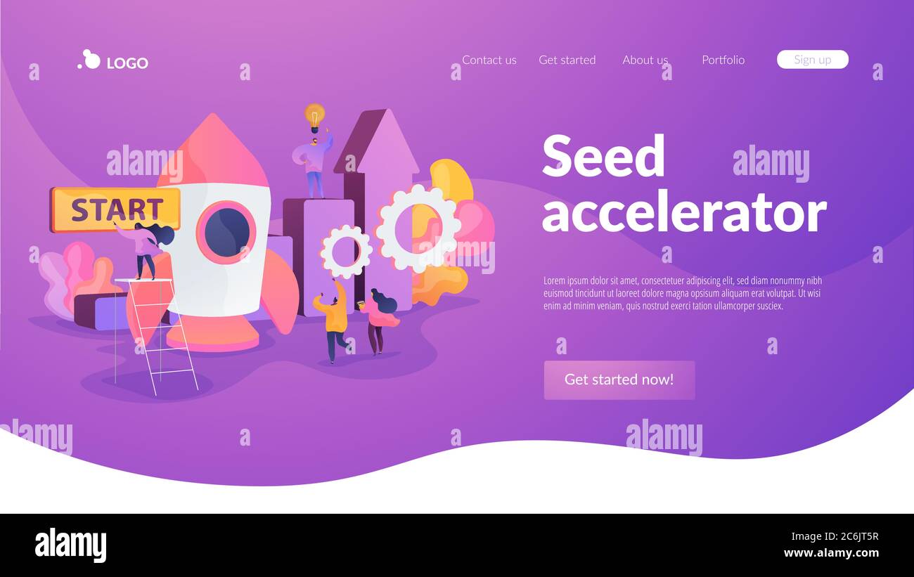 Startup accelerator landing page template Stock Vector Image & Art - Alamy