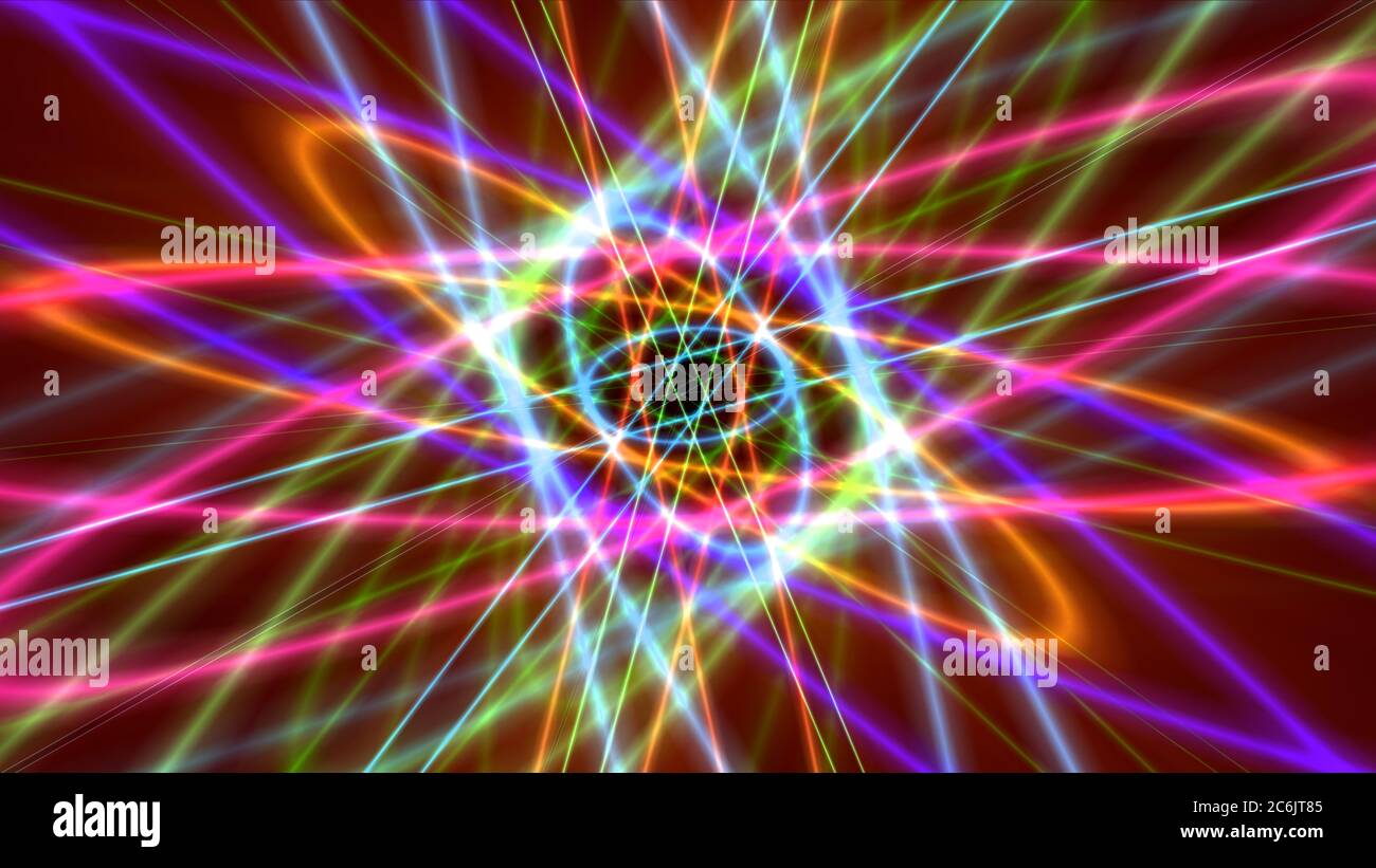 Glowing atom structure with light laser ring Stock Photo - Alamy