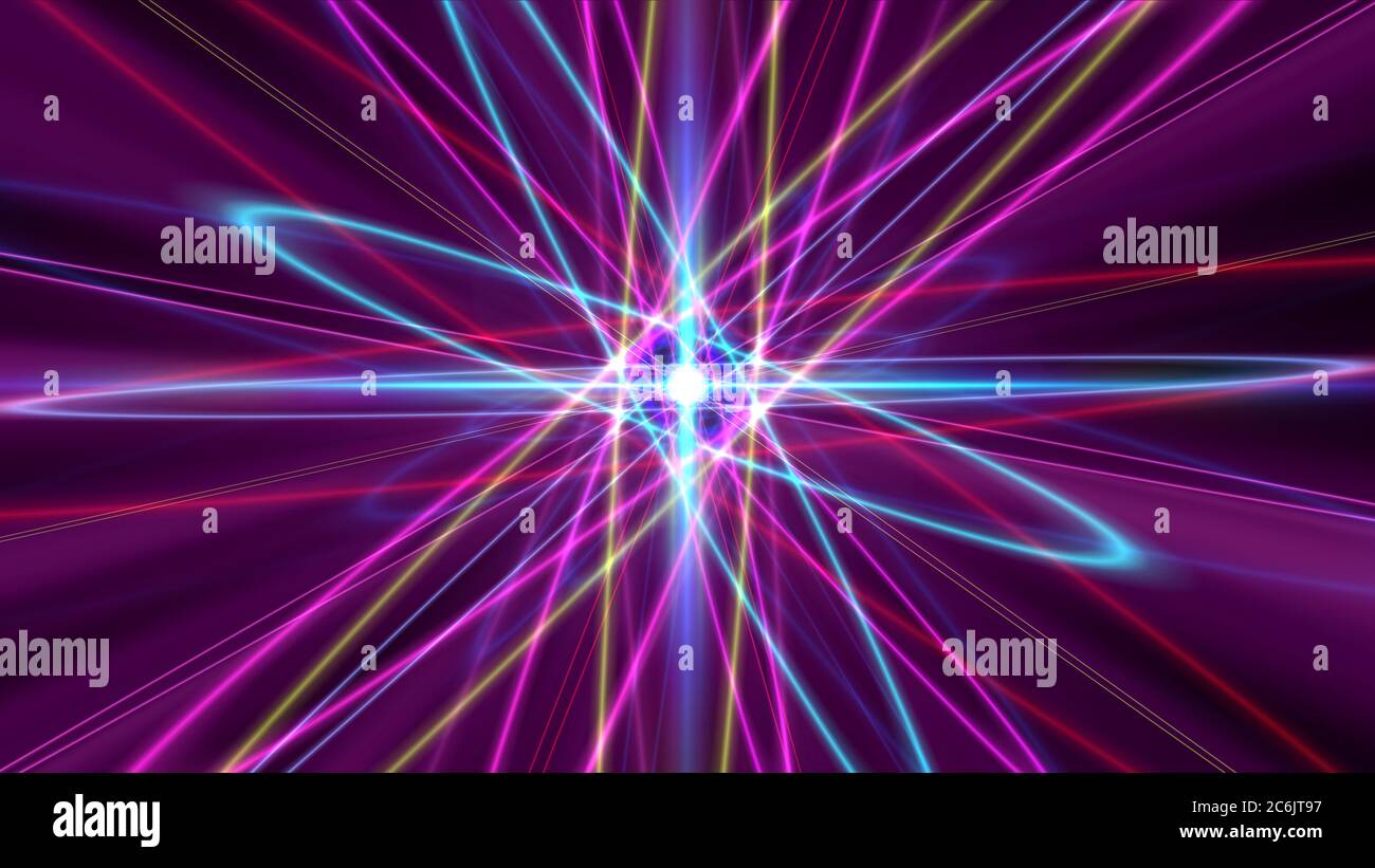 Glowing atom structure with light laser ring Stock Photo - Alamy