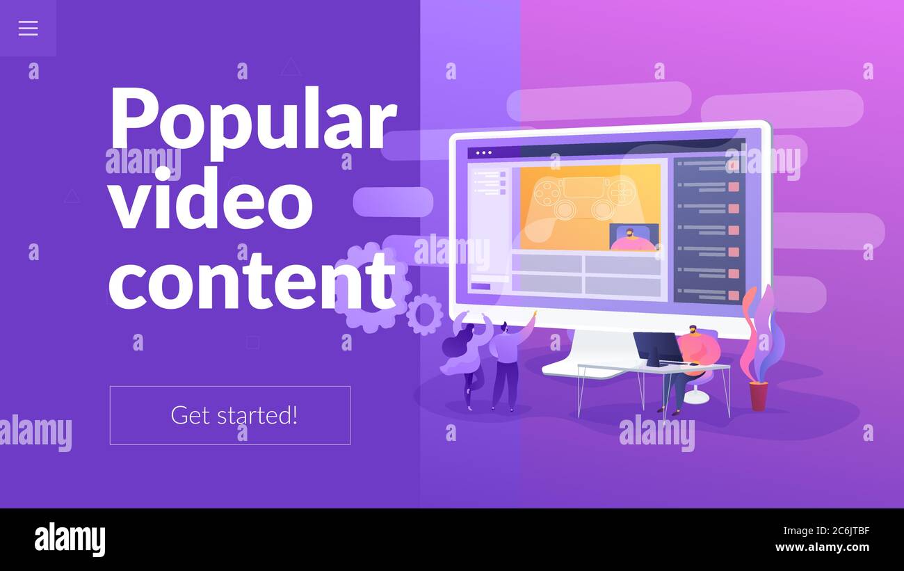 Video game walkthrough landing page template Stock Vector Image & Art ...