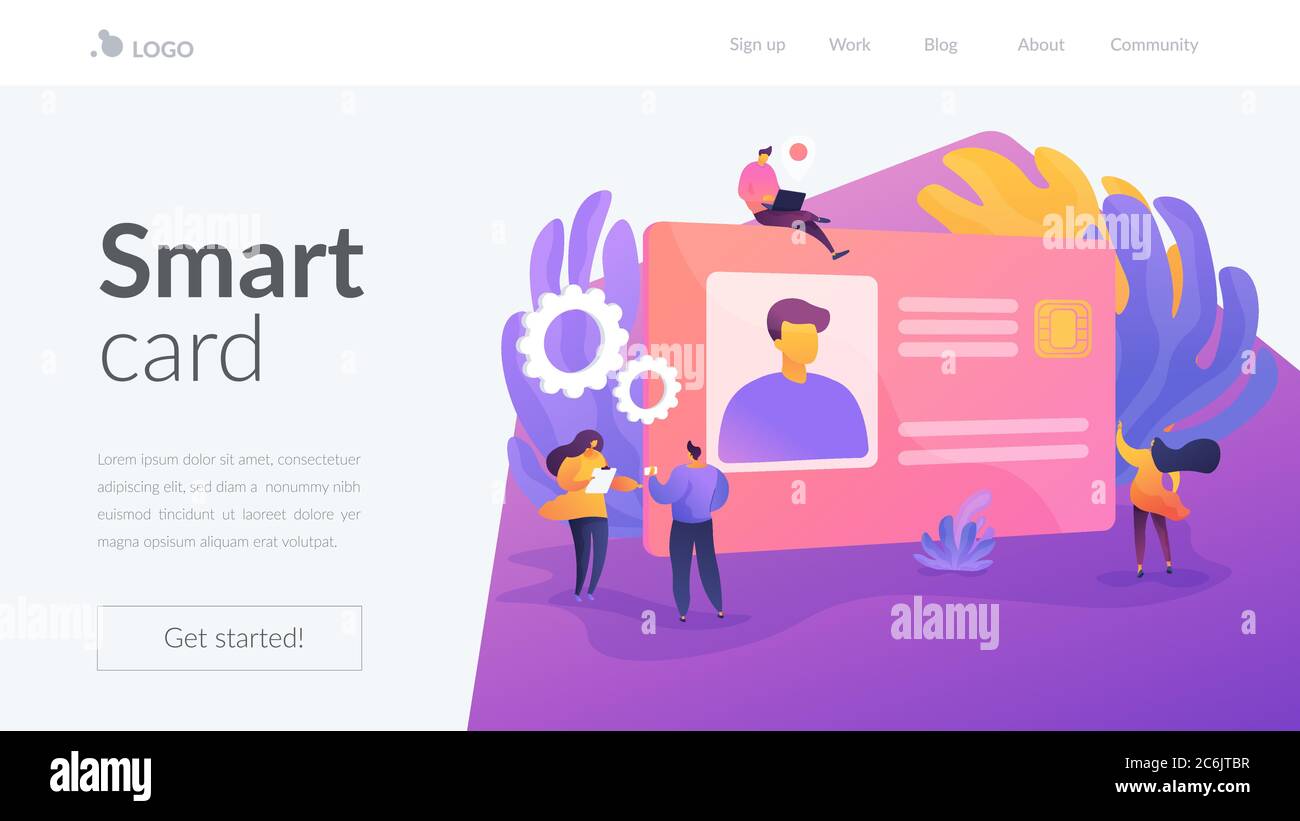 Smart ID card landing page template Stock Vector Image & Art - Alamy