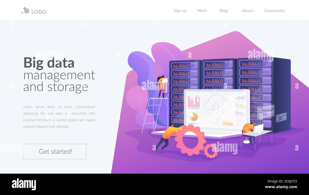 Big data developer landing page template Stock Vector Image & Art - Alamy