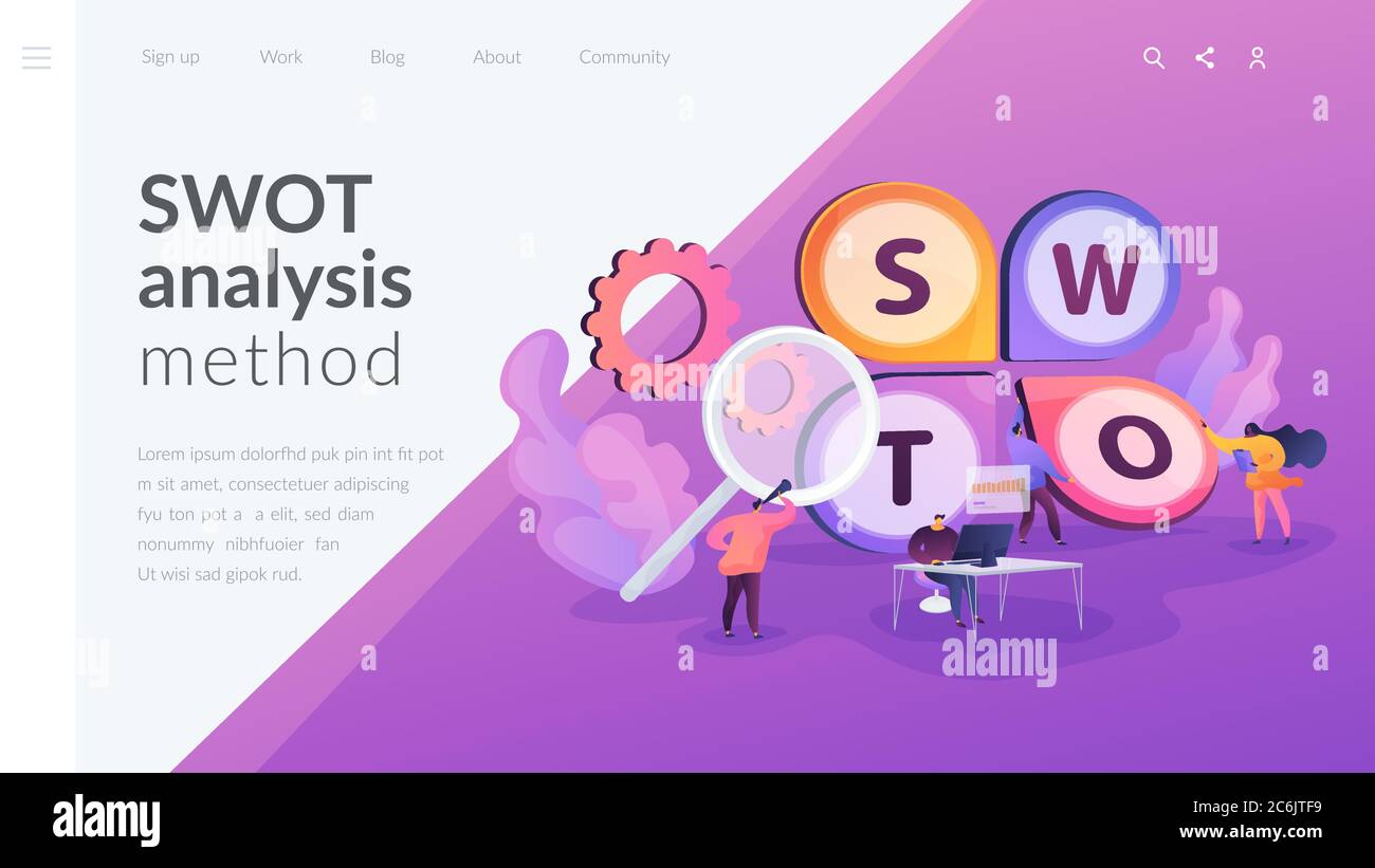 SWOT analysis landing page template Stock Vector Image & Art - Alamy