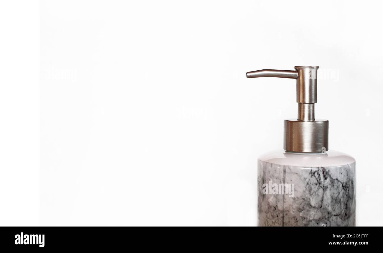Liquid soap container isolated on white. Elegant dispenser bottle ...