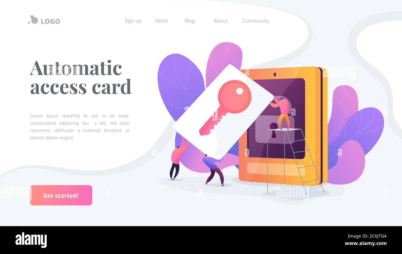 Security access card landing page template Stock Vector Image & Art - Alamy