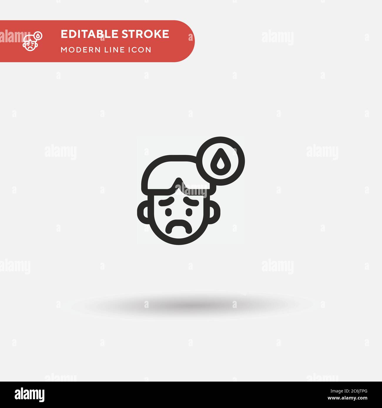 Sad Simple vector icon. Illustration symbol design template for web ...