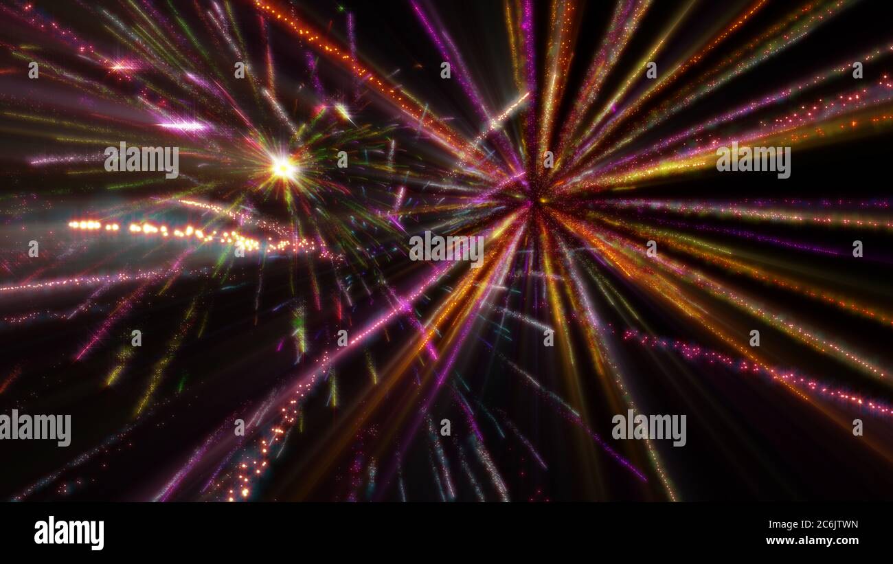 fireworks explosion particle light at night sky Stock Photo - Alamy