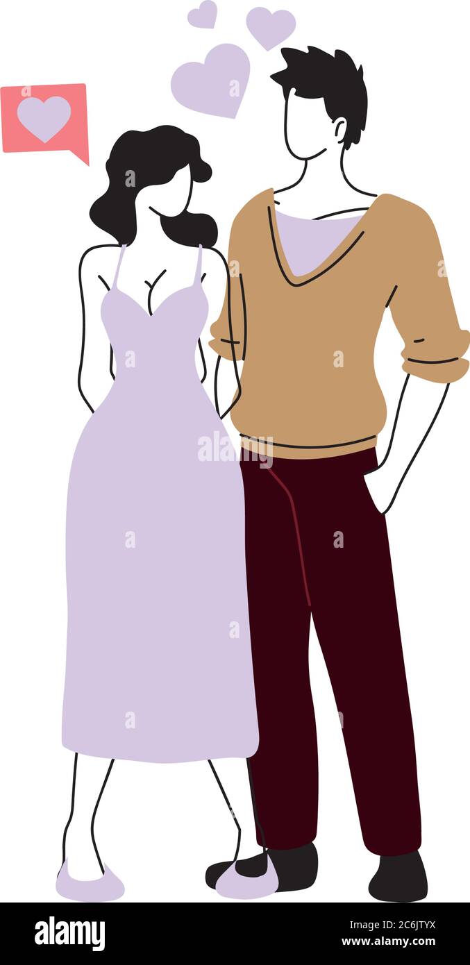young boyfriends in love online vector illustration desing Stock Vector ...