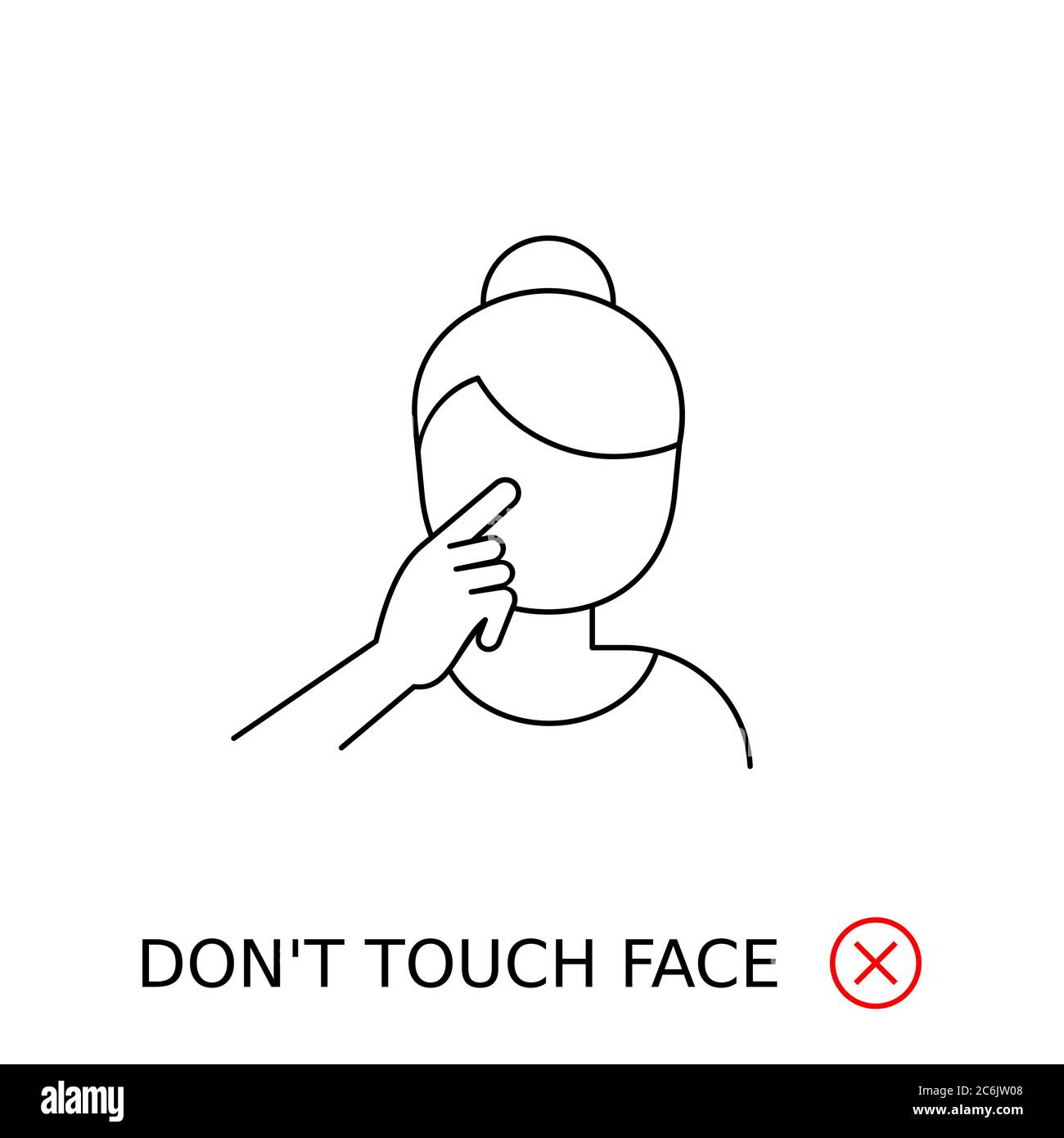 Dont touch face line Stock Vector Images - Alamy