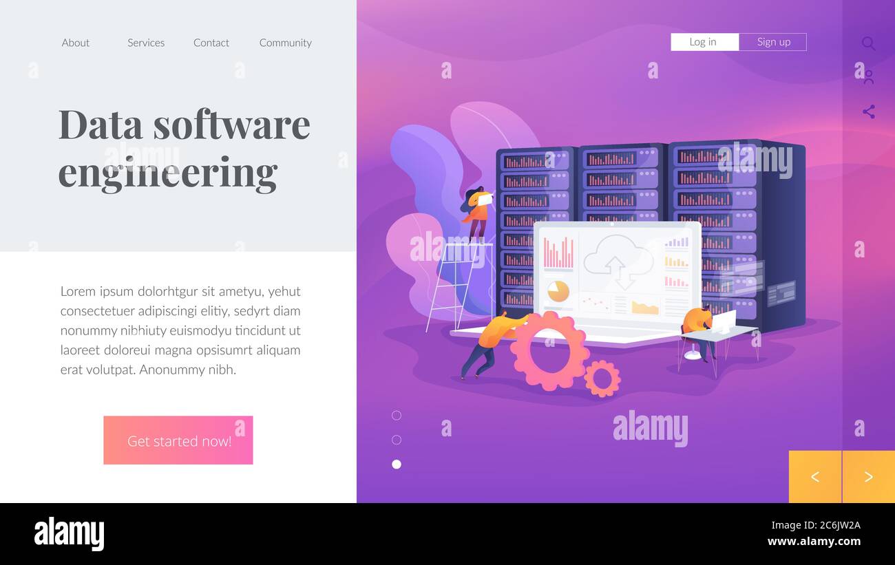 Big data developer landing page template Stock Vector Image & Art - Alamy