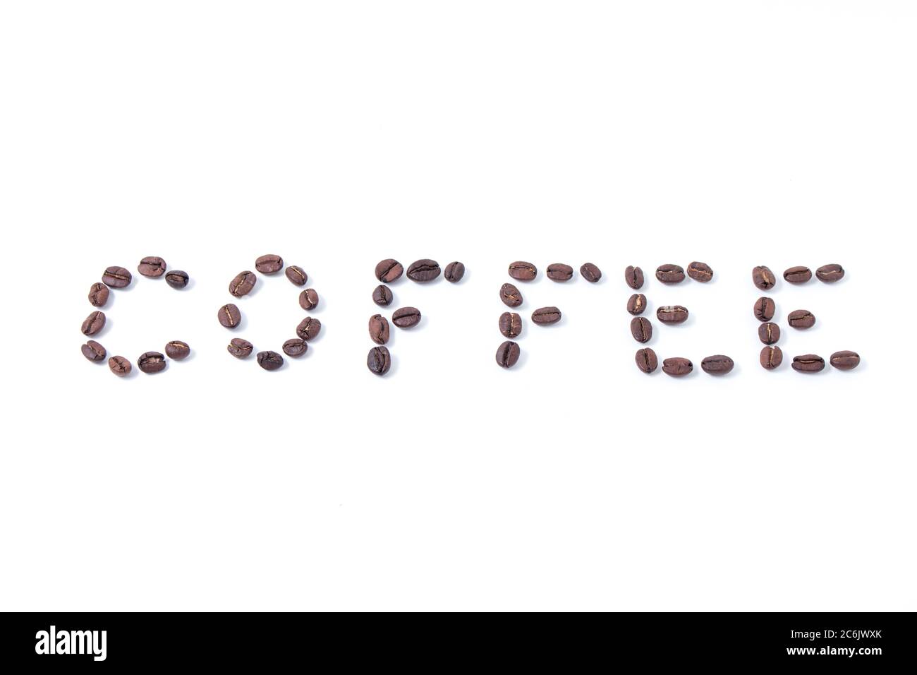 Inscription made of coffee beans, coffee word. Coffee lettering Stock ...